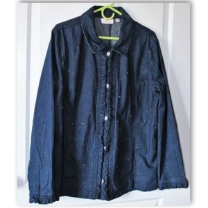 Quacker Factory | Jackets & Coats | Quacker Factory Blue Embellished ...